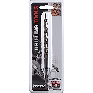 Trend HSS Pocket Hole Jig Drill Bit with Quick Release Hex Shank & Depth Setting Collar, 3/8 Inch, Drill Bit for Hardwoods & Softwoods, PH/DRILL/95Q