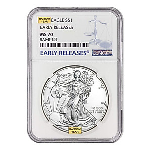 2006 - Present (Random Year) 1 oz American Silver Eagle MS-70 (Type 1 or Type 2 - Early Releases) $1 NGC Mint State