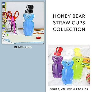 Cornucopia Brands Honey Bear Straw Cups (3-Pack); 8-Ounce Therapy Sippy Bottles w/Flexible Straws
