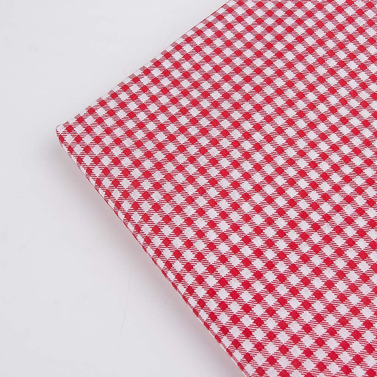 7Pcs 20" x 20" Cotton Fabric DIY Making Supplies Quilting Patchwork Fabric Fat Quarter Bundles DIY for Quilting Patchwork Cushions (Red, 20" x 20")