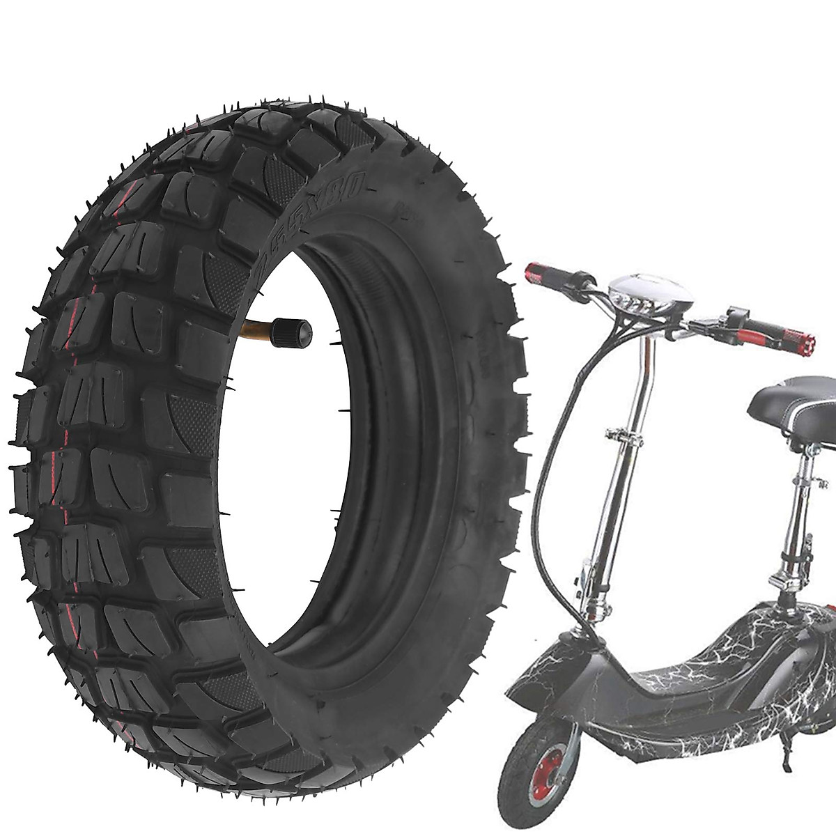 Yosoo Tire and Inner Tube, Sturdy 10in Inflatable Tyre for Electric Scooter for Scooter