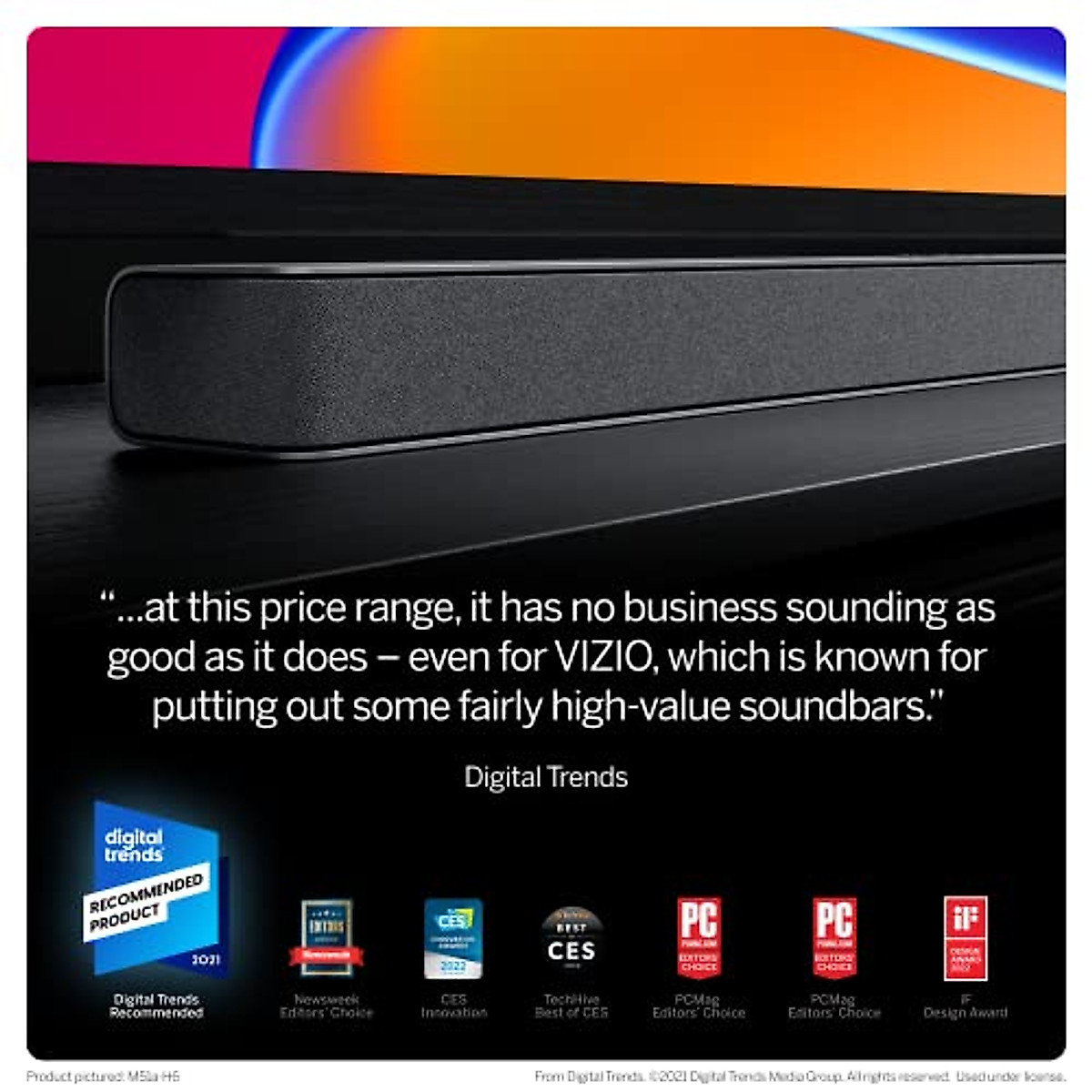 VIZIO M-Series 2.1 Immersive Sound Bar with 5 High-Performance Speakers, Dolby Atmos, DTS:X, Wireless Subwoofer and Alexa Compatibility, M215aw-K6, 2023 Model