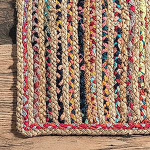 nuLOOM Aleen Bohemian Cotton/Jute Area Rug, 4x6, Multi
