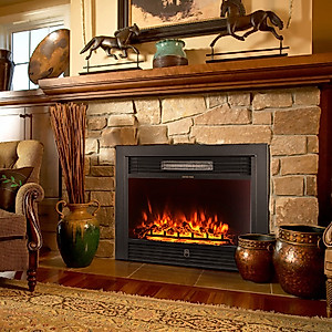 Homedex 28.5" Electric Fireplace Insert Recessed Mounted with 3 Color Flames, 750/1500W Fireplace Electric with Remote Control and Timer, Standing Fireplace Heater