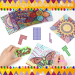 RTHPY Arts and Crafts for Kids Ages 8-12 & 6-8, Window Suncatcher Diamond Painting Kits by Numbers for Girl Ages 7 9 11 Year Old Gem Art for Kids Ages 9-12 Birthday Gift Idea for Teens (Nature)