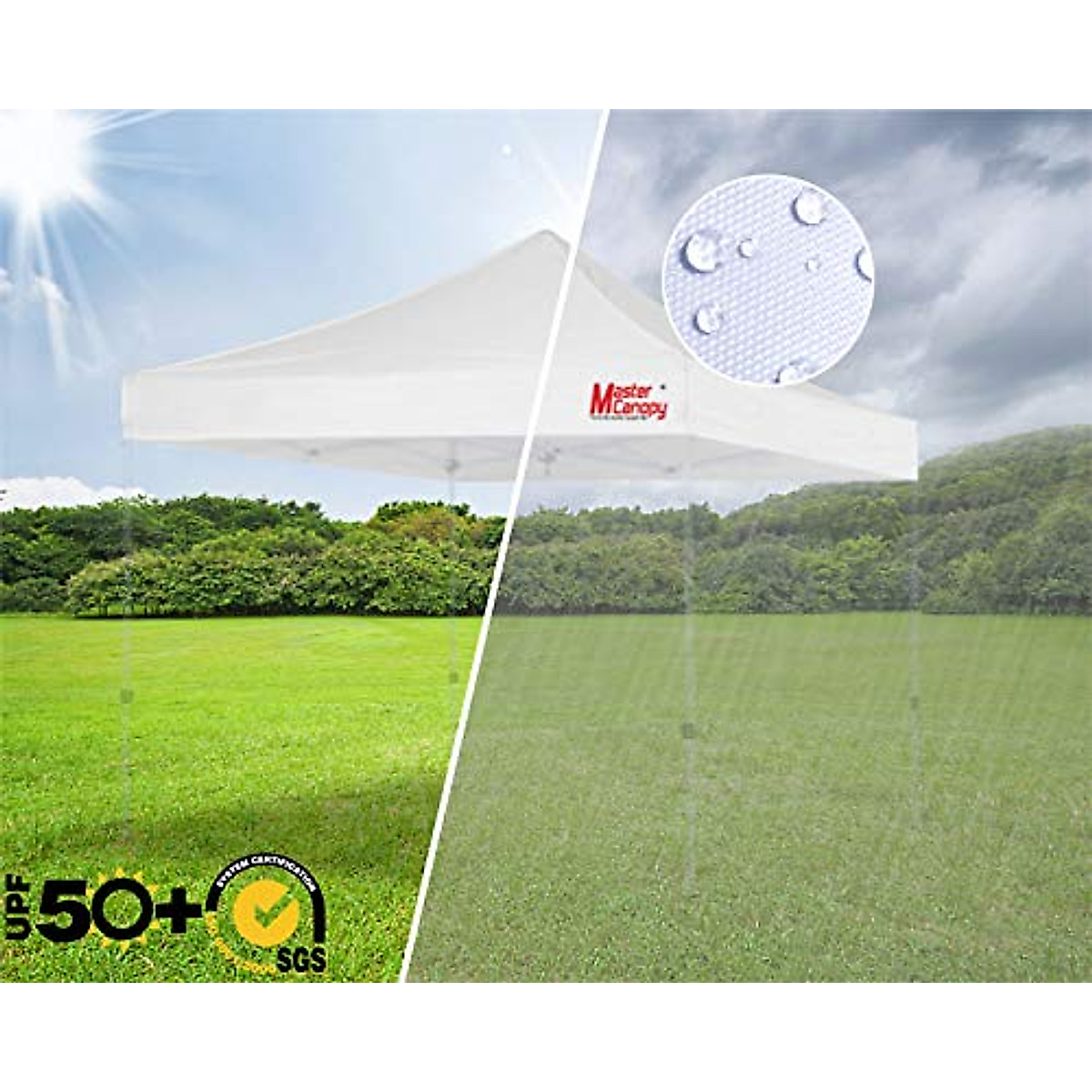 MASTERCANOPY Replacement Pop Up Canopy Top (8x8, White)