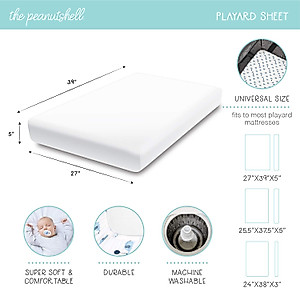 The Peanutshell Mini Crib Sheet Set - 3 Pack - Multiuse for Pack n Play, Playard, Playpen, Mini Crib - Woodland Animals