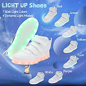 LED Light Up Shoes with Flying Wings for Boys Girls Kids Hip-Top Flashing Sneakers for Festivals, Party, Christmas, Halloween,Friend Gift with USB Charging, White 36