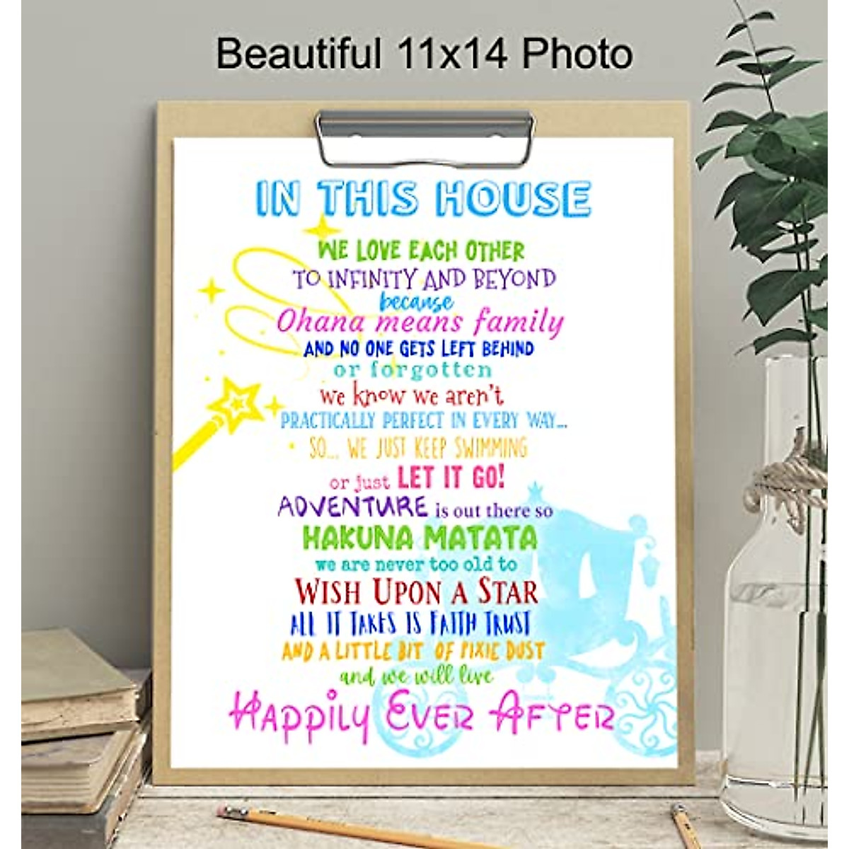 LARGE 11x14 - Wall Art - Wall Decor for Boys Room, Girls, Kids Bedroom, Family or Living Room - Positive Quotes - Inspirational Gifts - World - 11x14 print