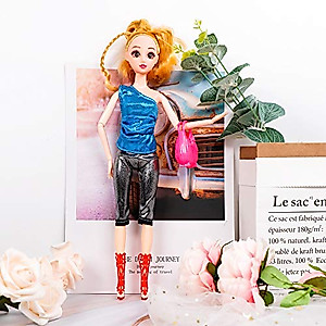 SOTOGO 30 Pieces Doll Clothes and Accessories for 11.5 Inch Girl Doll Include Random Style 10 Sets Tops and Pants,10 Bags and 10 Pairs Shoes