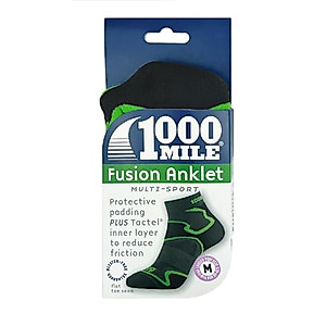 1000 Mile Standard Fusion Running, Black/Green, L
