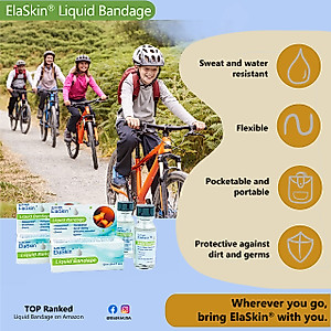 ElaSkin Liquid Bandage - Waterproof, Stretchable, Protective Against Dirt & Germs