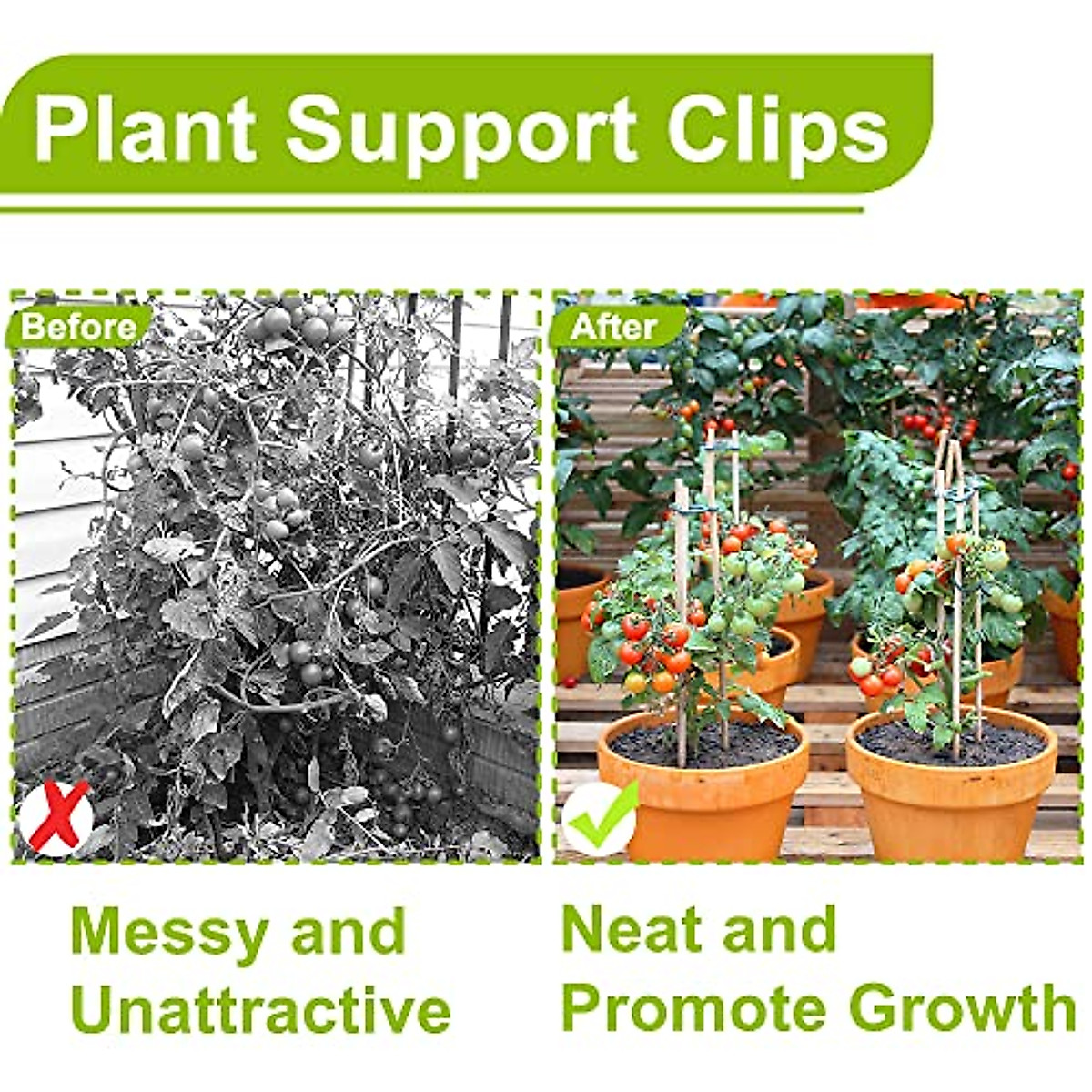 RSZBUMY 80pcs Mixed Plant Clips Variety for Tomato, Climbing Plants Support, Garden Clips for Tomato ect, Plant Training Clips, Orchid Clips