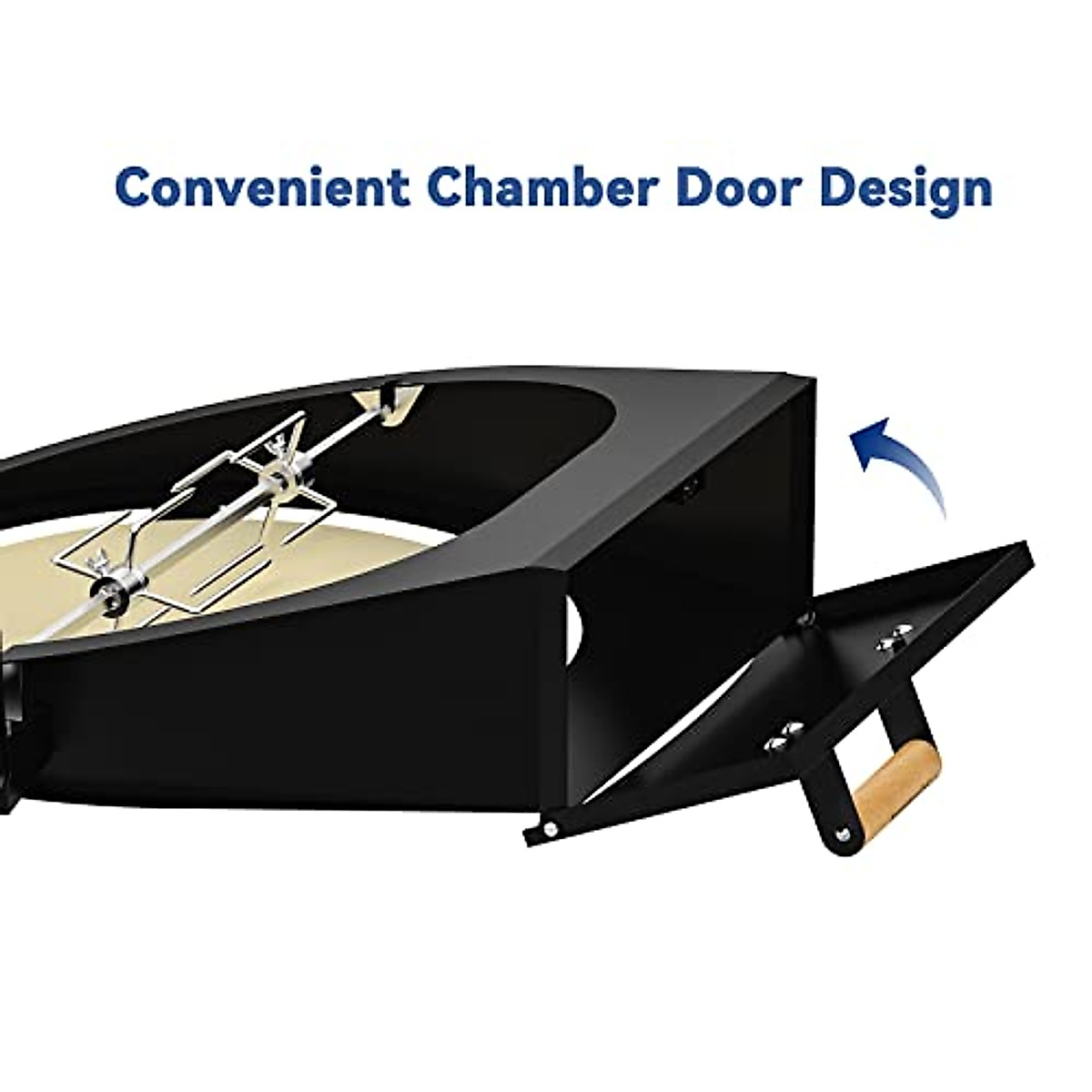 Kenmeister Chef Multipurpose Rotisserie Kit with Pizza Ring, Black Rotisserie/Pizza Oven Grill Accessory Compatible with Kamado Joe Classic/Pit Boss 22 Ceramic Grills