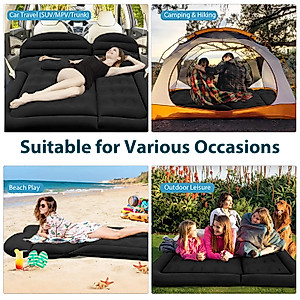 ISWEES Car Air Mattress,Camping Air Mattresses,Car Bed,SUV Air Mattress with Electric Pump,Two Piers and 2 Pillows,Car Inflatable Mattress- Flocking & PVC,Car Sleeping Bed for Home,Outdoor and Travel