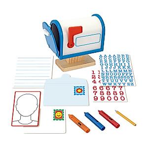 Melissa & Doug My Own Wooden Mailbox Activity Set and Educational Toy With Reusable Letters And Post Cards, Pretend Play Mailbox For Preschoolers And Kids Ages 4+