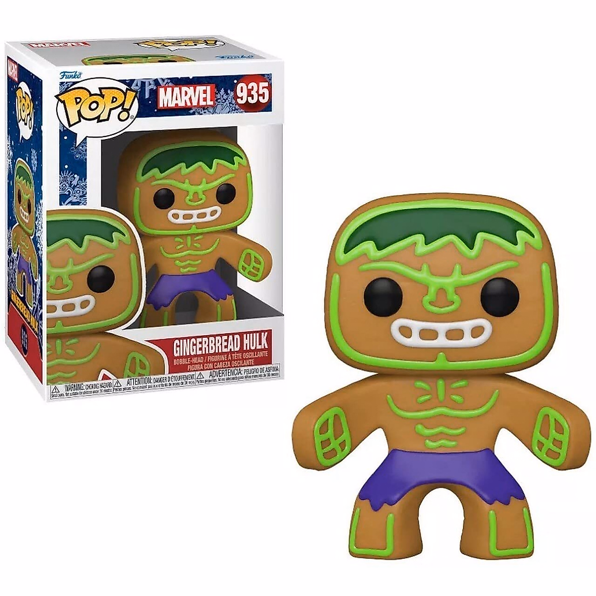 POP Marvel: Holiday - Gingerbread Hulk Funko Vinyl Figure (Bundled with Compatible Box Protector Case), Multicolored, 3.75 inches