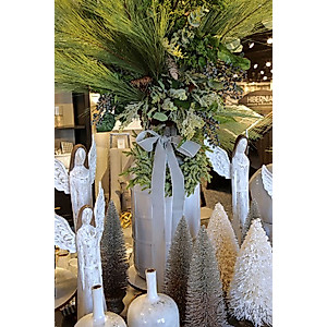 YAMA 1-1/2 Inch Wide Velvet Ribbon, 15 Yard Velvet Ribbon, Single Face Ribbon for Choker, Hair Accessories, Wreaths, Bouquets, Gift Wrapping, DIY Craft, Metal Grey