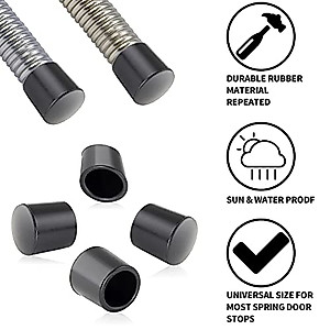 Zorveiio 30 Pcs Black Door Stop Bumper Tips, 0.39 Inch ID Rubber Door Stopper Bumpers Door Stop Caps for Door & Wall Protection