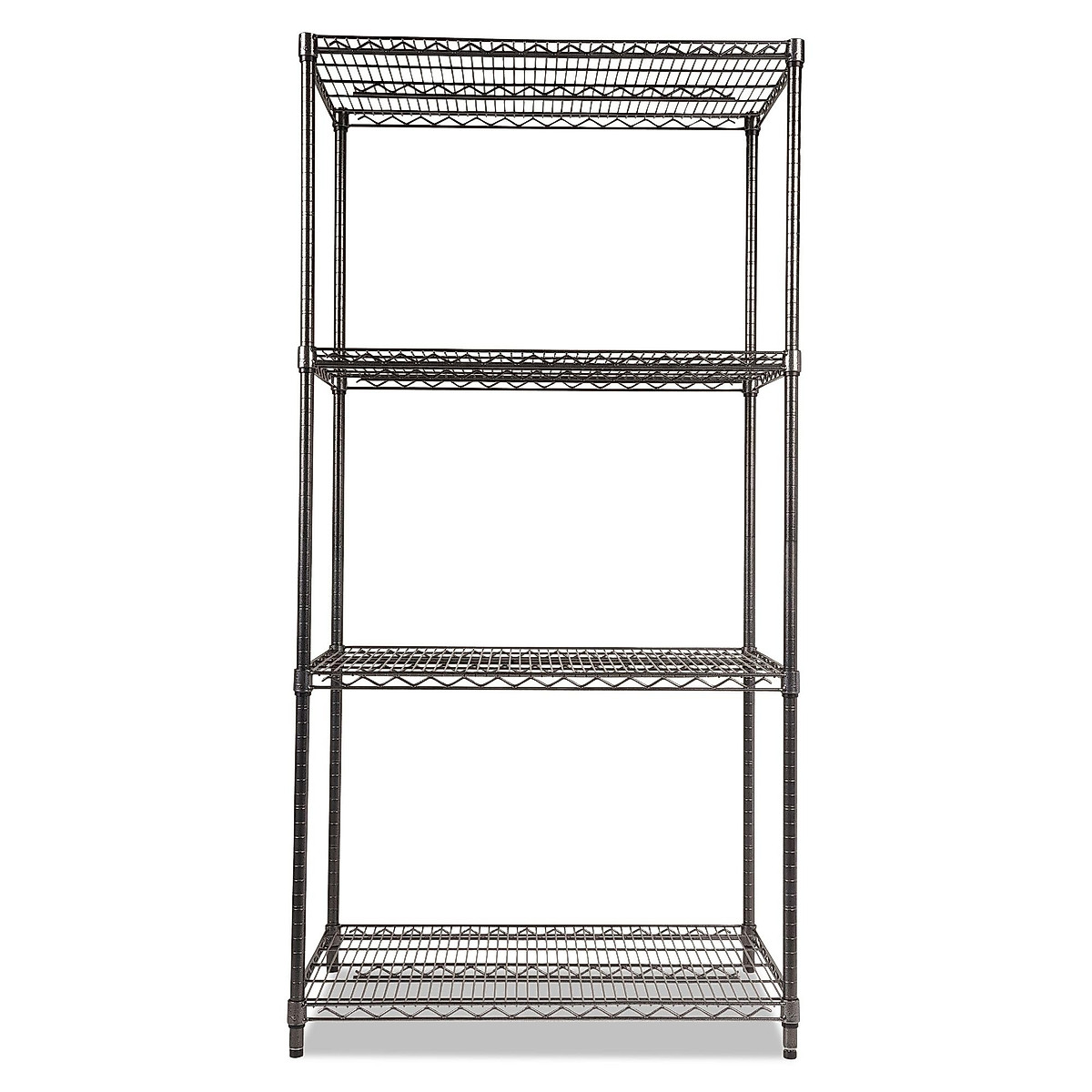 Alera ALESW503624BA Wire Shelving Starter Kit, Four-Shelf, 36w x 24d x 72h, Black Anthracite