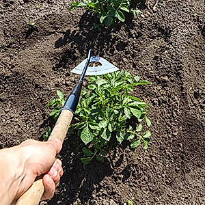 2Pcs Gardening Hand Tools Hoe, Durable All-Steel Hardened Hollow Hoe, Sharp Garden Edger Weeder,Hoe Garden Tool Hand Shovel Weed Puller Accessories for Backyard Weeding, Loosening, Farm Planting