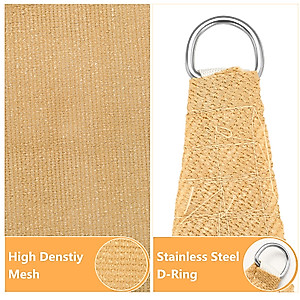 Amylove 12' x 12' x 12' Triangle Sun Shade Sail with 60 Pcs Stainless Shade Sail Hardware Kit Shade Canopy Water Permeable UV Block Cover for Outdoor Backyard