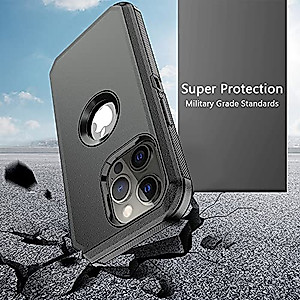 TASHHAR Phone Case for iPhone 13 Pro Max Phone, Heavy Duty Hard Shockproof Armor Protector Case Cover with Belt Clip Holster for Apple iPhone 13 Pro Max 5G 2021 Phone Case (Black)