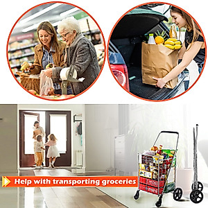 Wellmax WM99024S Grocery Utility Shopping Cart, Easily Collapsible and Portable to Save Space and Heavy Duty, Light Weight Trolley with Rolling Swivel Wheels