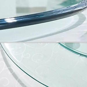 Large Lazy Susan for Dining Table Kitchen Glass Turntable, with Swivel Assist System Table Centerpiece Large Tabletop Rotating Tray Clear Serving Plate Round