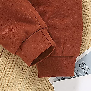 Tikoubabe Baby Boy Clothes Infant Sweatshirt Fall Winter Outfits Long Sleeve Pocket Pants Hats 3 Pcs Light Green Brown 12-18 Months