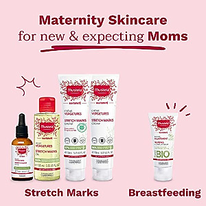 Mustela Maternity Stretch Marks Set - Natural Pregnancy Skincare - Contains Stretch Marks Cream & Belly Oil - EWG Verified & Fragrance-Free - 2 Items Set