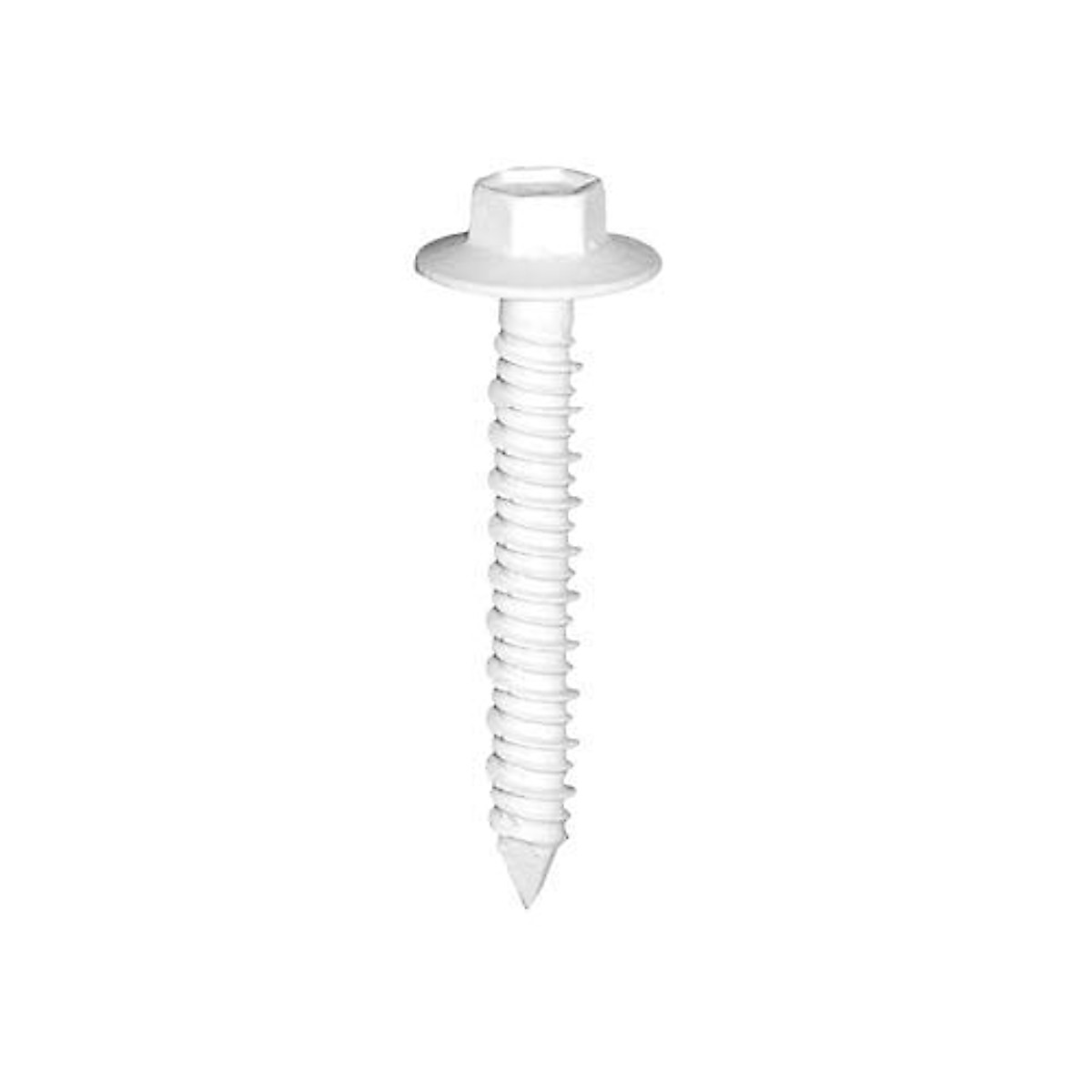 Shorpioen 100-Pack 1/4 x 1-3/4 Concrete Screw Hex Flanged White * Drill Bit NOT Included * BC-1428CNHFW