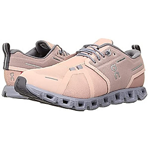 ON Women's Cloud 5 Waterproof Sneakers, Rose/Fossil, 11