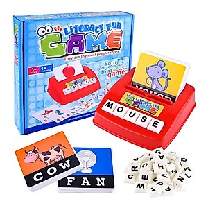 Little Bado Preschool Learning Matching Letter Board Games Alphabet Letter Word Recognition Educational Toys for Kids 3 4 5 6 7 Boys Girls Christmas Birthday Gift