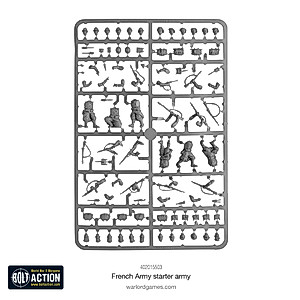 Warlord Bolt Action French Army Starter Army 1:56 Tabletop Miniatures - Plastic Paintable Miniature WWII Soldiers Set, Unpainted Table Top 28mm Military Minifigures for Adults - Gaming Figurines Pack