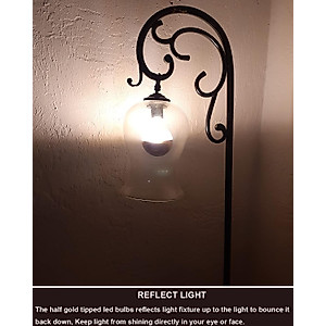 KarlunKoy Large Half Gold Light Bulb,8W (80W Equivalent) Dimmable LED Edison Bulbs,G95/G30 Globe Decorative LED Bulb Half Chrome Reflected Light 2700K Soft White E26 Base Pack of 2