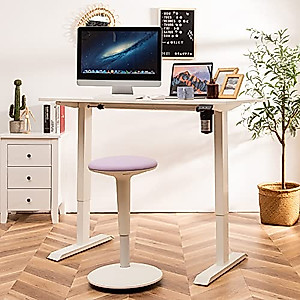 Giantex Wobble Stool Height-Adjustable Standing Desk Stool W/Swivel, Tilt Motion, Premium Airlift, Wiggle Chair for Flexible Seating, for Junior, Home, Office, School Active Chair (Violet+White)
