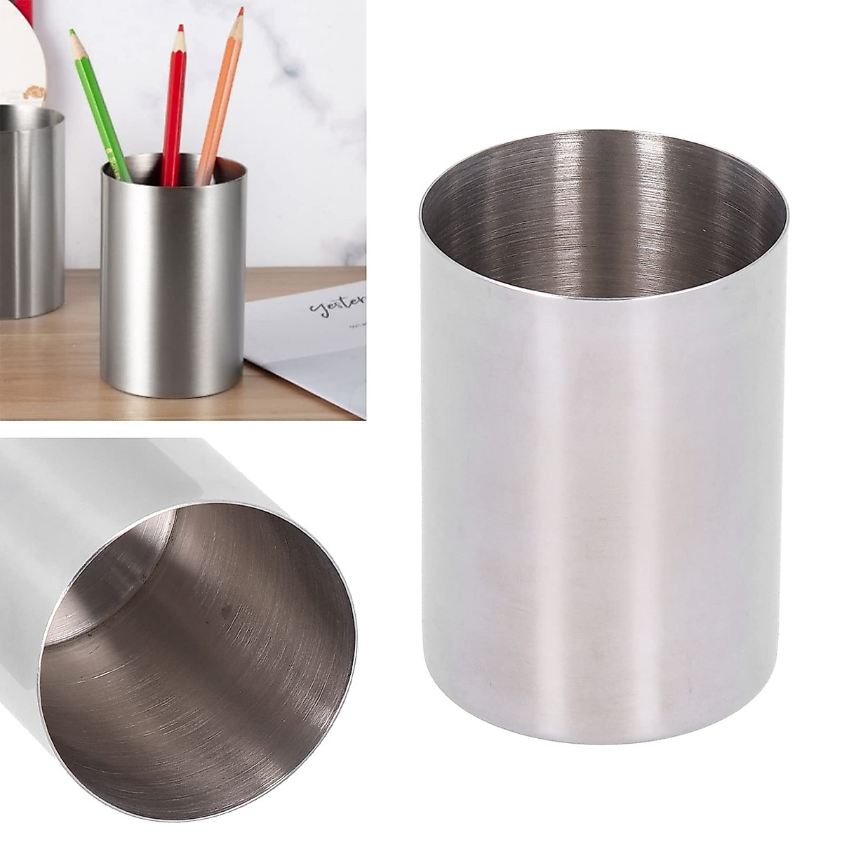 Mokernali Stainless Steel Utensil Holder, Kitchen Utensils Holder for Countertop, Kitchen Cooking Caddy and Countertop Utensil Organizer for Chopsticks Spoon Fork Steak Knife, 3.3 x 2.4 In