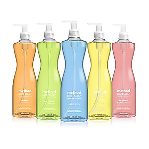Method Gel Dish Soap Liquid, Lemon Mint, Biodegradable Formula, Tough on Grease, 18 Fl Oz (Pack of 6