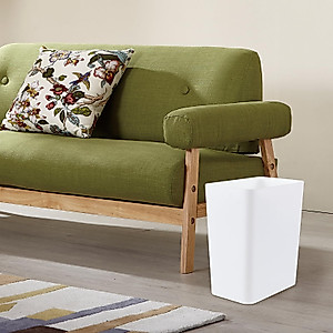 Ziglous 4.5 Gallon Plastic Trash Can Wastebasket, Deskside Bin, Small Garbage Can for Bathroom, Bedroom, Office, Kitchen, White, 3 Packs