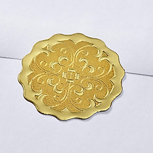 PaperDirect Gold Scalloped Embossed Foil Certificate Seals, 32 Count