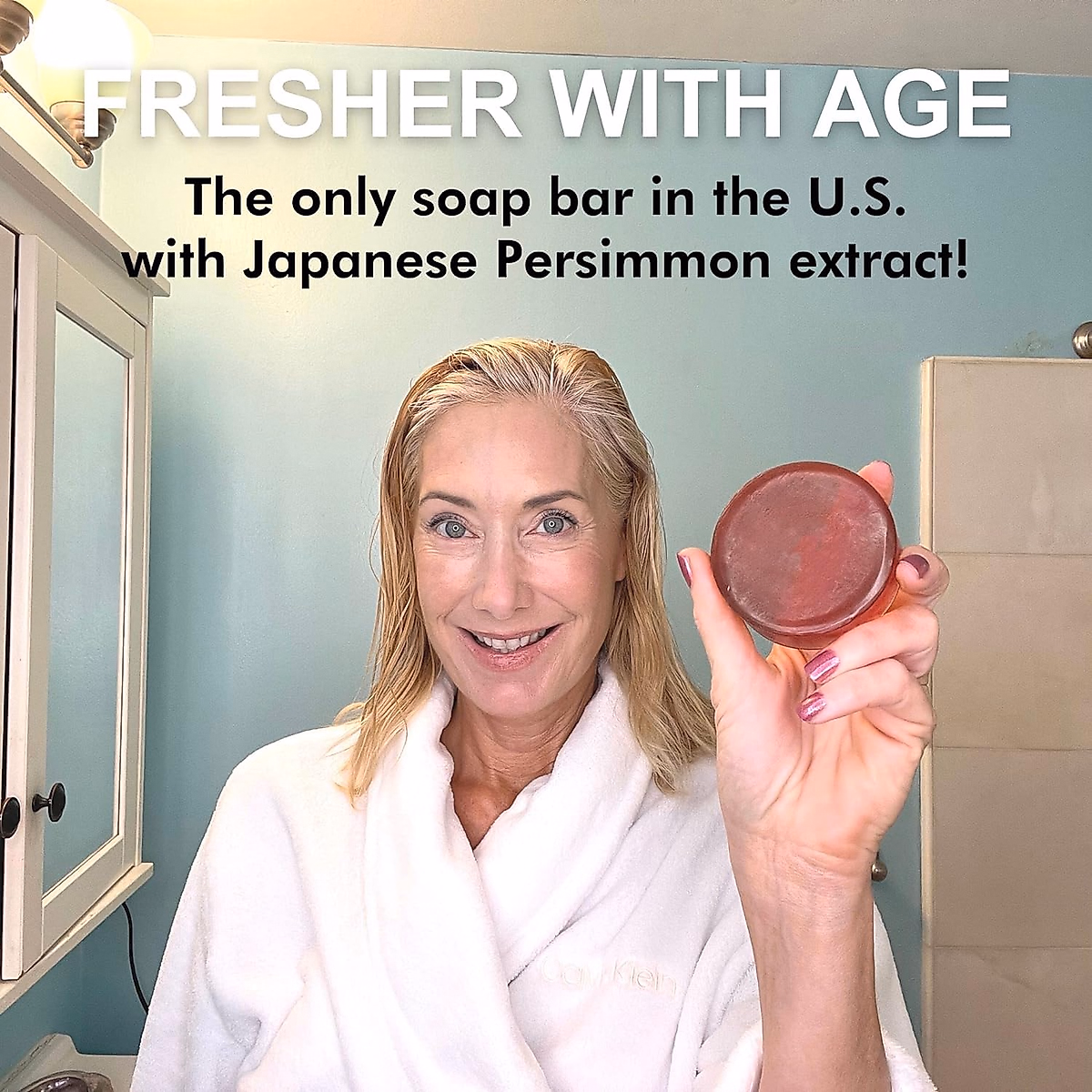 Mirai Clinical Persimmon Soap Bar for Body 100g - Helps Eliminate Nonenal - Japanese Natural Body Odor Soap for Men & Women