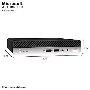 HP ProDesk 400 G3 Desktop Mini Computer, Intel Quad Core I5-6500T up to 3.1GHz, 16G DDR4, 512G SSD, N/A, WiFi, BT, DP, VGA, Windows 10 Pro 64 Bit Language Supports English/Spanish/French(Renewed)
