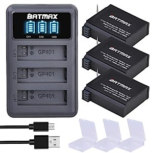 Batmax 3Packs AHDBT-401 1680mAh Battery + LED 3Slots USB Charger for Gopro Hero 4 Battery Go Pro Hero4 AHBBP-401 Action Camera Accessories