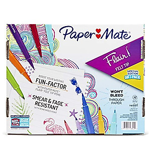 Paper Mate Flair Felt Tip Pen 20 Piece Set, Medium Point 0.7, Assorted Colors