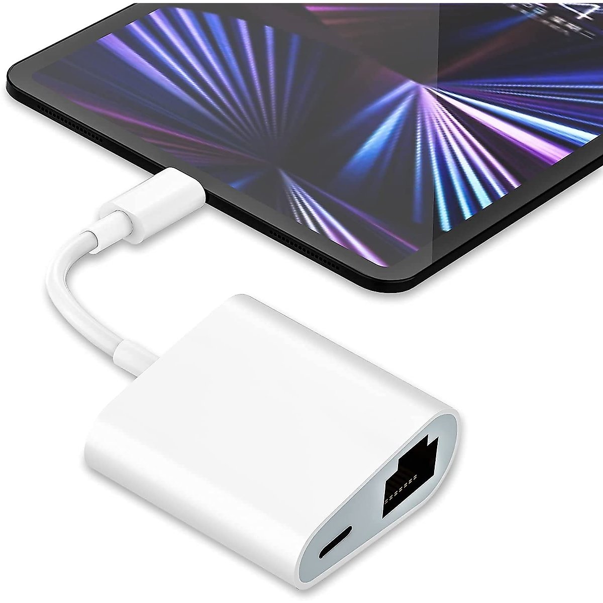 Lightning to Ethernet Adapter, [Apple MFi Certified] 2 in 1RJ45 Ethernet LAN Network Adapter for iPhone/iPad/iPod, Supports 100Mbps Ethernet Network with Charge Port, Plug and Play, Support All iOS