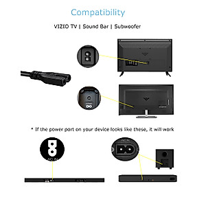 Guy-Tech 6ft AC in Power Cord Outlet Socket Plug Cable Lead for Bose Solo TV Sound System Model Number 410376 Set top Box soundbar Sound bar