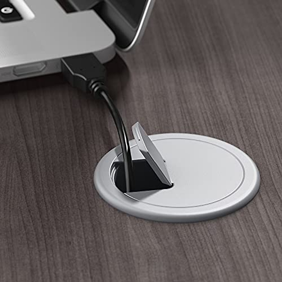 Bush Business Furniture Hybrid Computer Table Desk with Metal Legs, 72W x 36D, Storm Gray