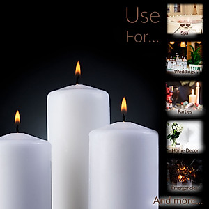 SPAAS White Pillar Candles - 9 Pack | 6 Inch Large White Dripless Pillar Candles | Long Burning Unscented Pillar Candles for Home Décor, Memorial, Vigil, Parties, Wedding, Decorative Lantern