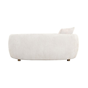 Pasargad Home Zarina Upholstered Modern Loveseat with 2 Pillows Included, Ivory